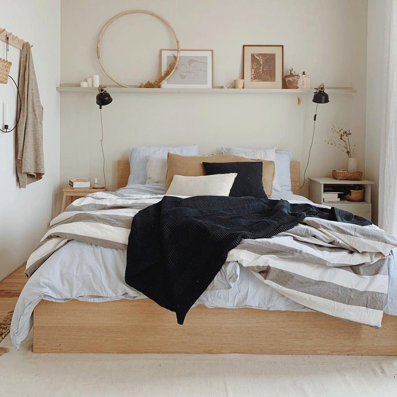 IKEA MALM Bed frame oak veneer Queen Good Furniture